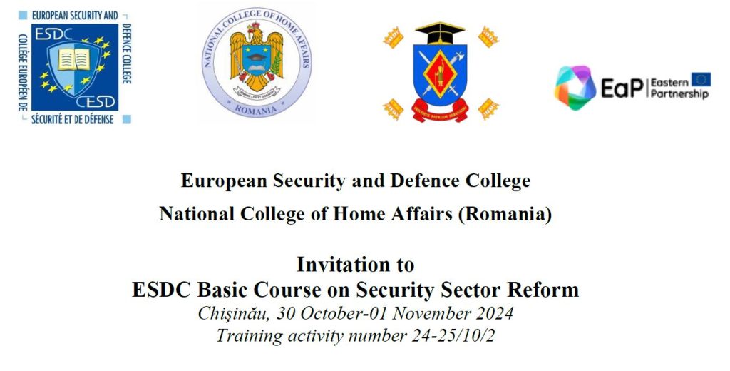 CNAI – Invitation to ESDC Basic Course on Security Sector Reform ...